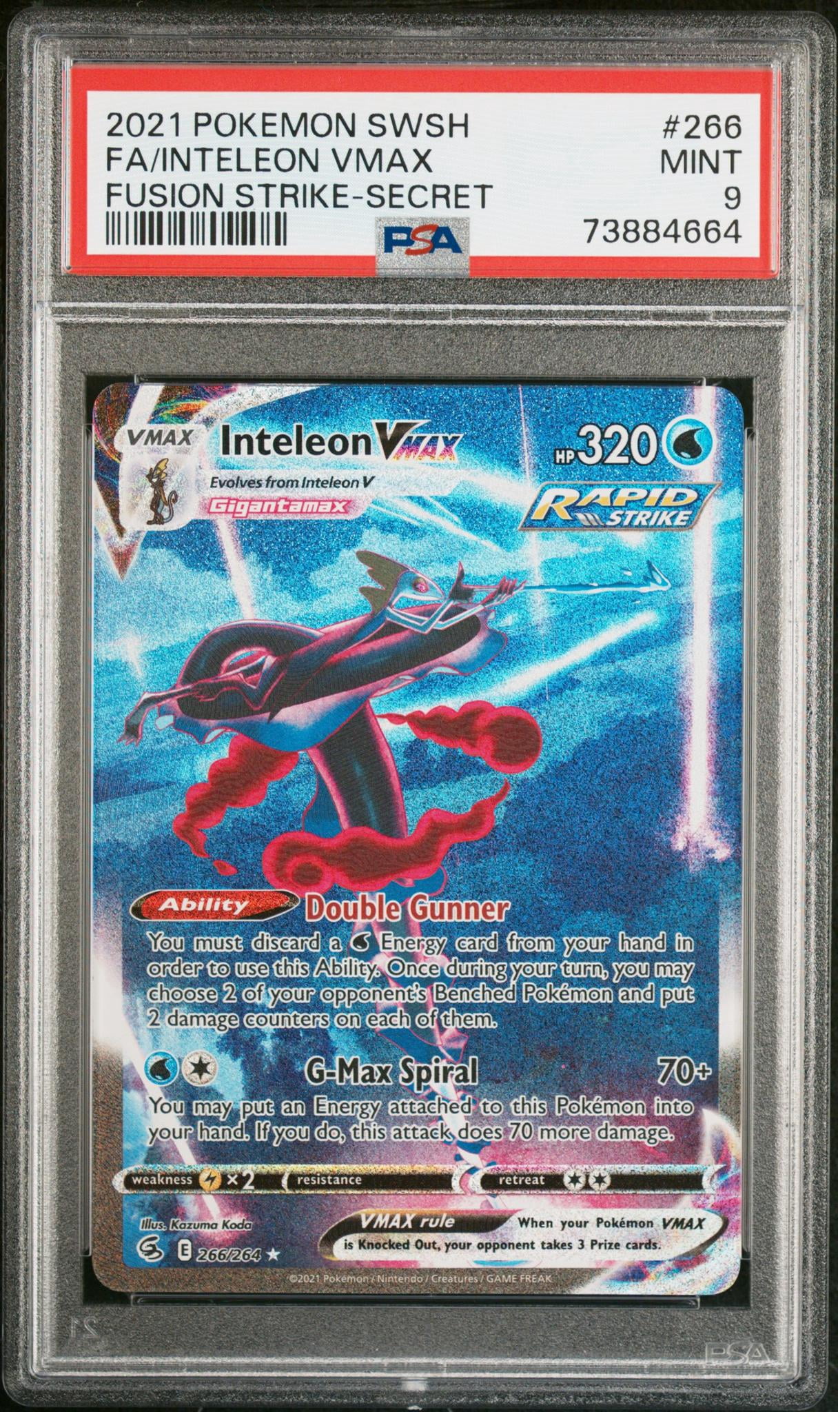 2021 Pokemon Sword and Shield Fusion Strike Secret Rare Inteleon Vmax ...