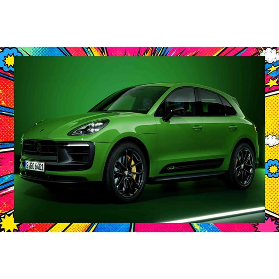2021 Porsche Macan GTS - Pop Art Edition | 24x36 Inch Glossy Laminated ...