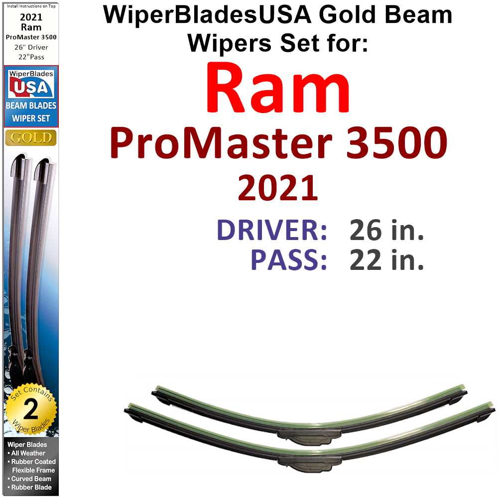 2021 Ram ProMaster 3500 Beam Wiper Blades Wipers (Set of 2) - Walmart.com