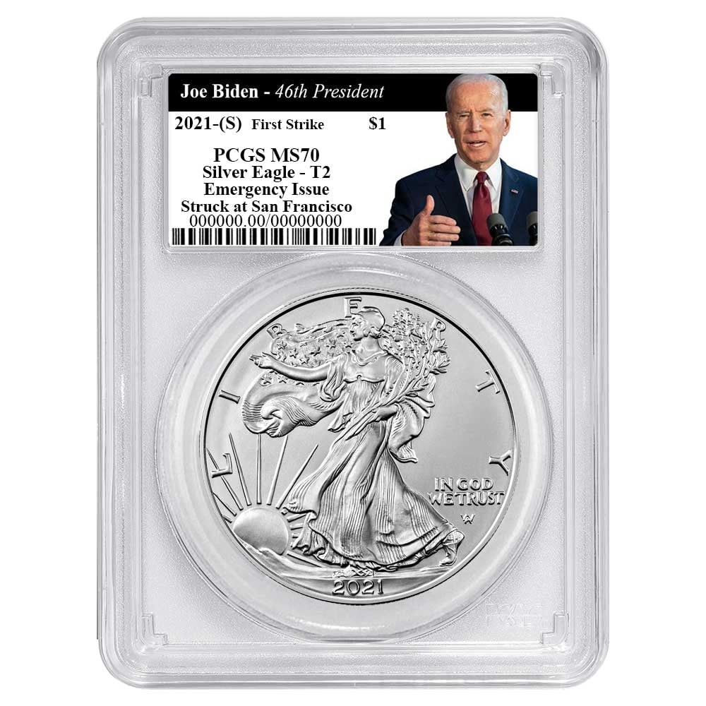 2021 (S) $1 Type 2 American Silver Eagle PCGS MS70 Emergency Issue FS ...