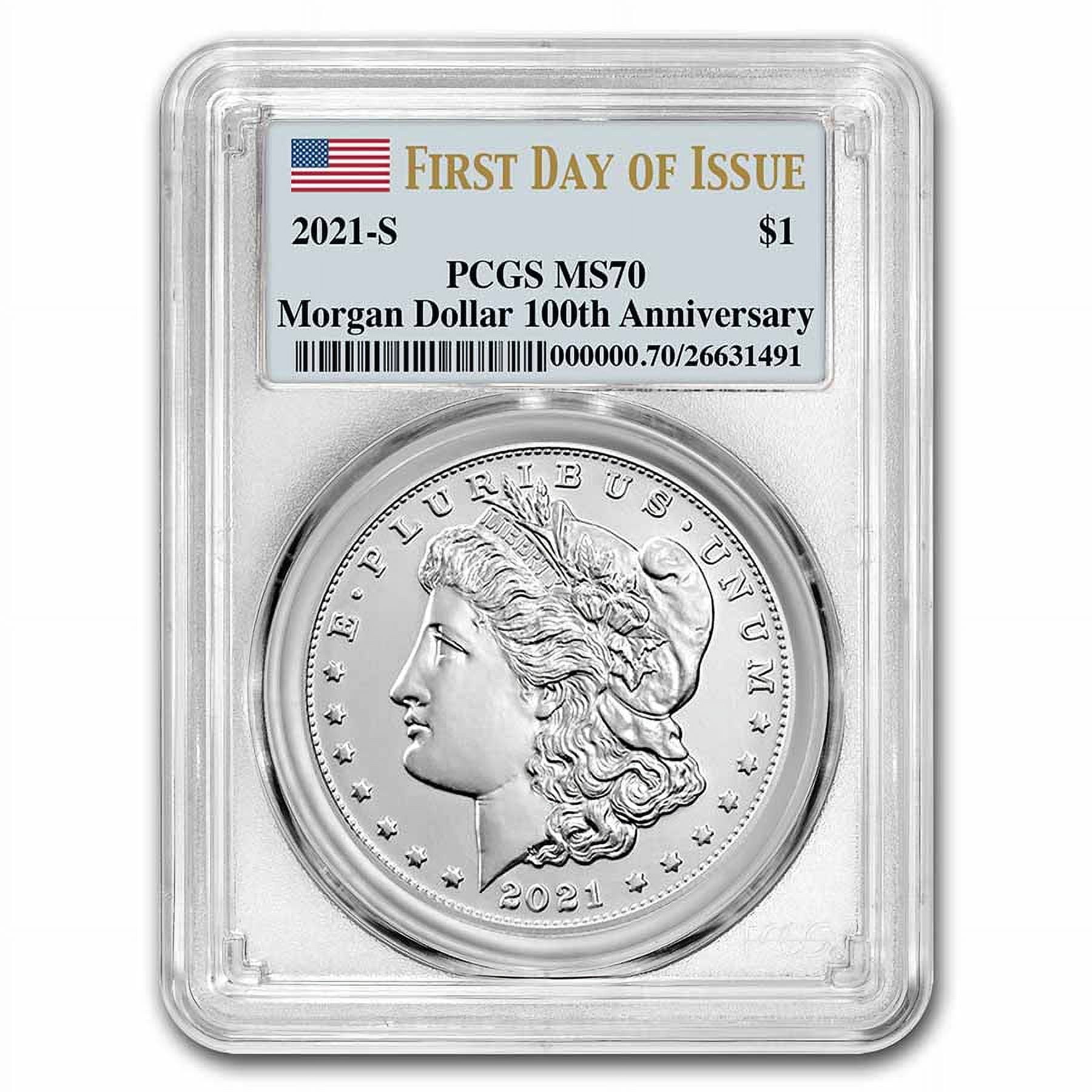 2021-S Silver Morgan Dollar MS-70 PCGS, First Day Issue, American Eagle ...