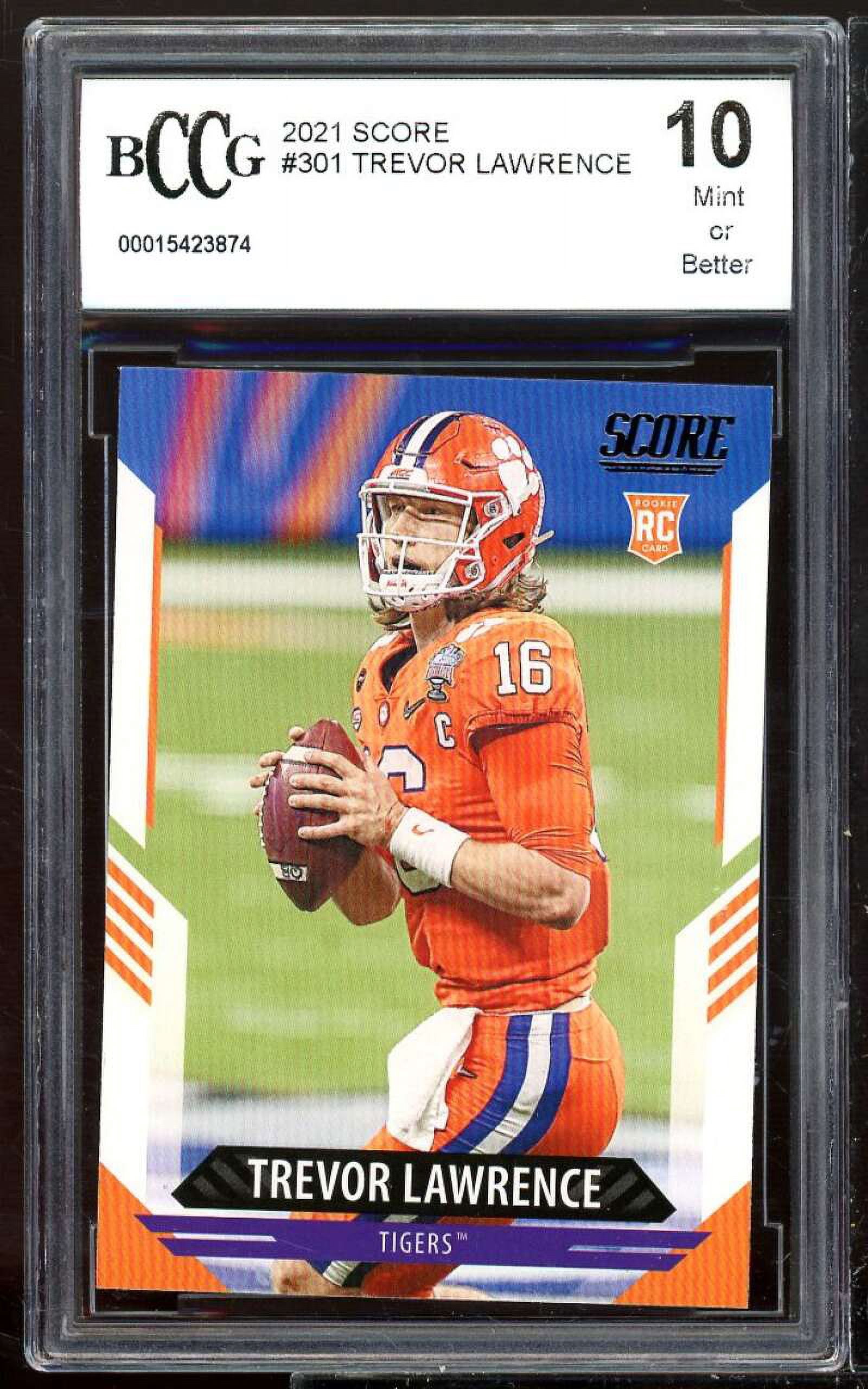 2021 Score #301 Trevor Lawrence Rookie Card BCCG 10 Mint+ - Walmart.com
