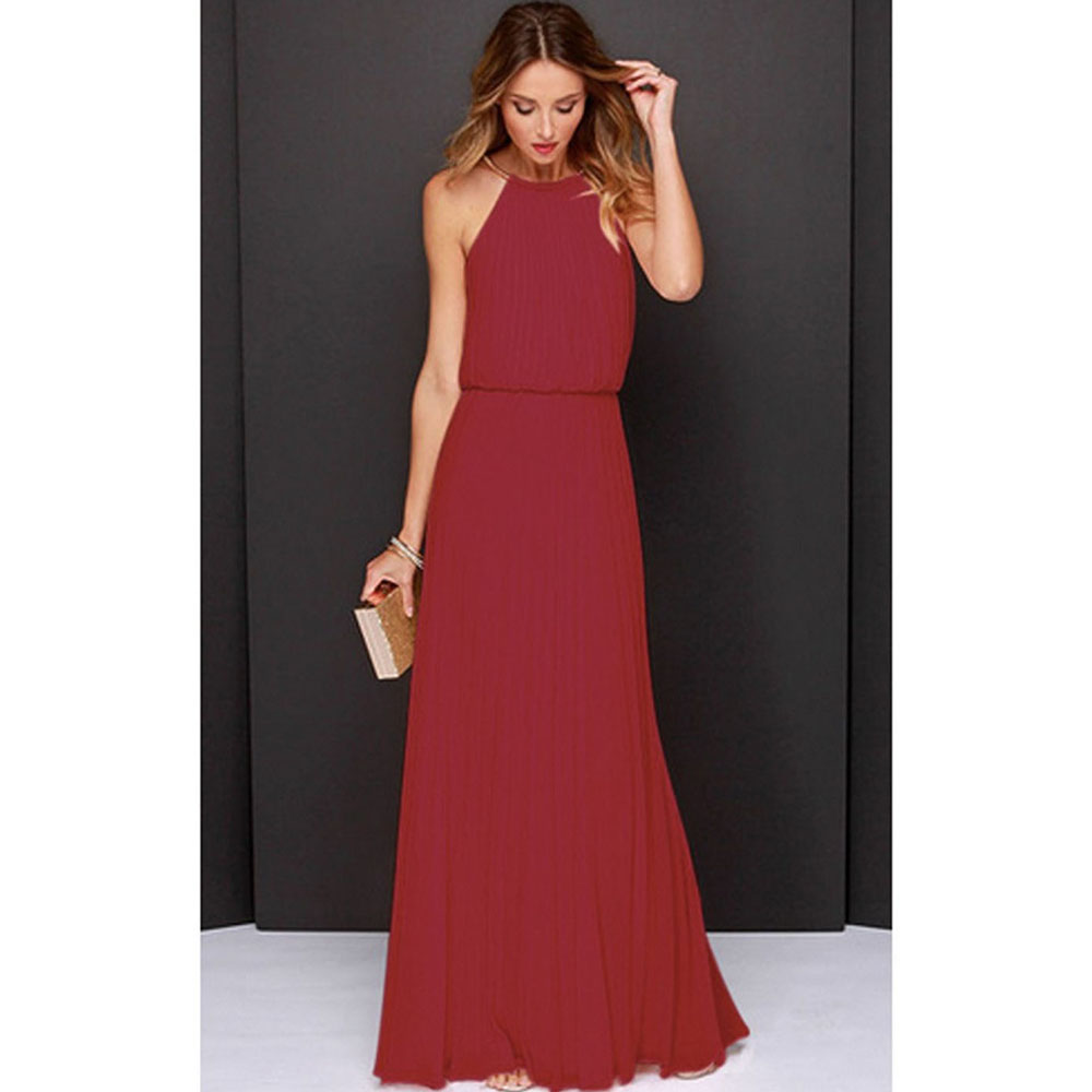 2021 Sexy Women Maxi Boho Bodycon Dress Halter Neck Sleeveless Summer ...