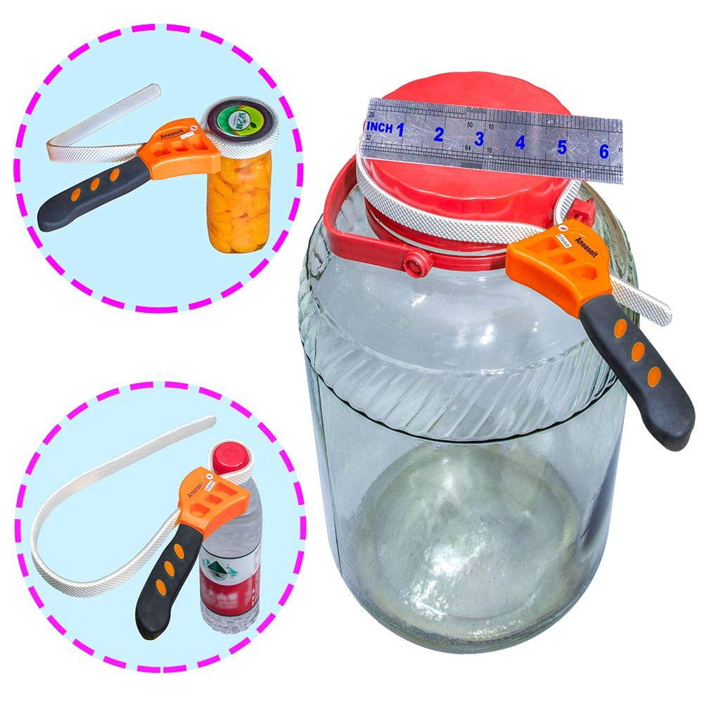 Aneaseit Silicone Jar or Bottle Lid Opener - Adjustable Strap Wrench ...