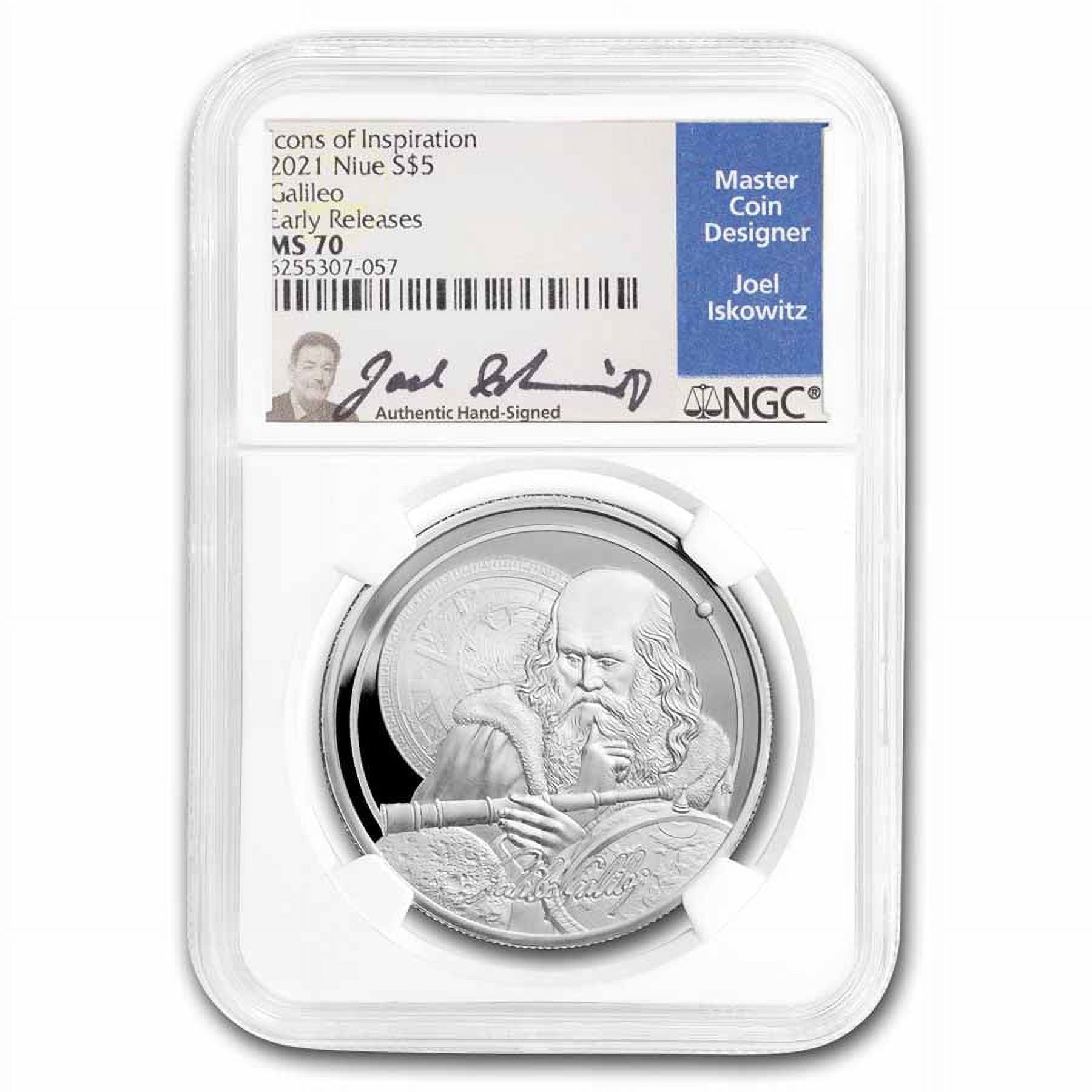 2021 Silver Icons of Inspiration: Galileo MS-70 NGC (Iskowitz ...