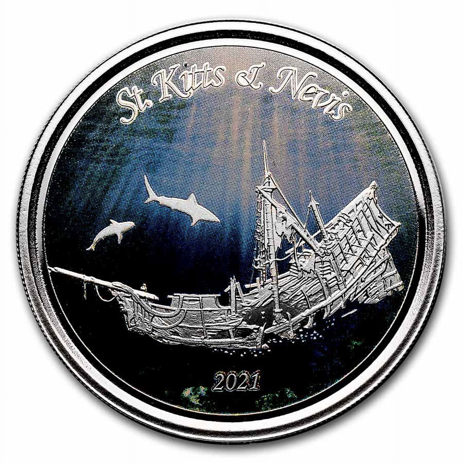 2021 St. Kitts and Nevis 1 oz Silver Sunken Ship Proof (Color ...