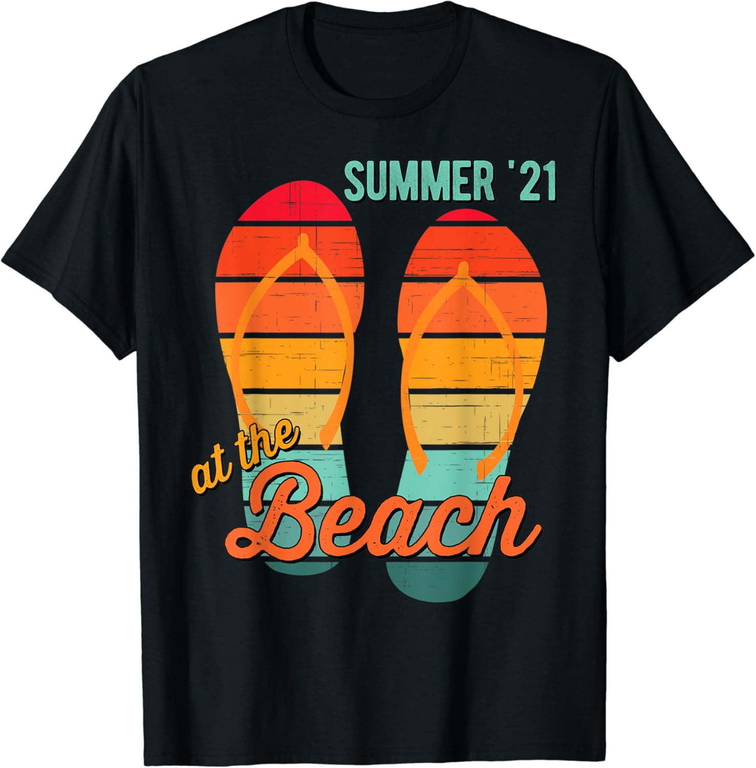 2021 Summer Family Beach Ocean Vacation Matching Flip Flops T-Shirt ...
