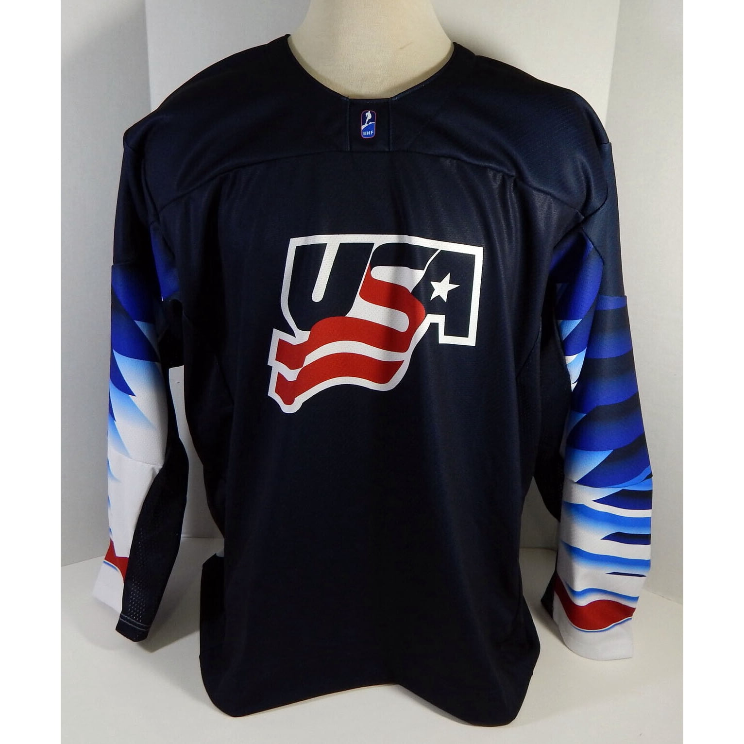2021 Team USA Hockey #5 Game Issued Blue Jersey U18 World Juniors XL 71 ...