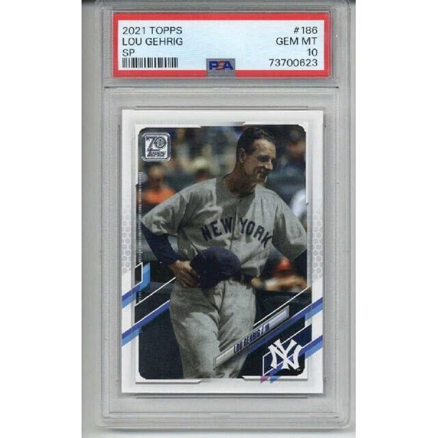 2021 Topps #186 Lou Gehrig Card New York Yankees Psa 10 Sp Low Pop 10 ...