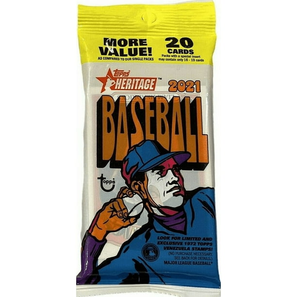 2021 Topps Heritage Baseball Value Fat Pack (20 Cards) - Walmart ...