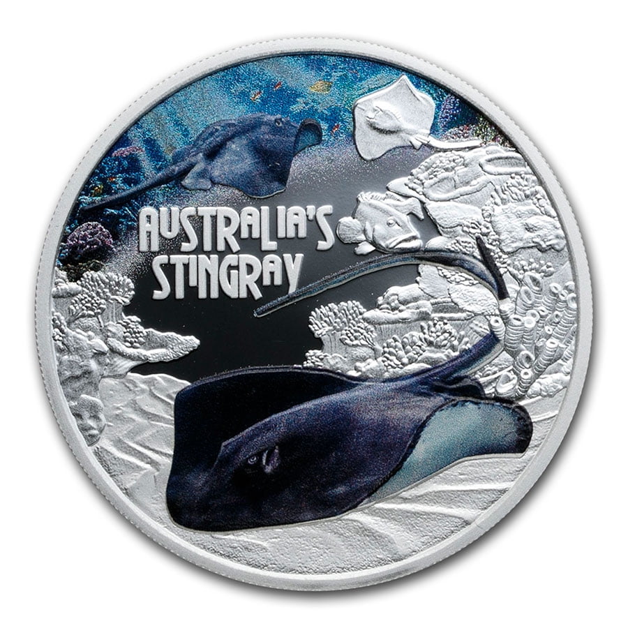 2021 Tuvalu 1 oz Ag Australian Stingray Deadly and Dangerous Prf - Walmart.com