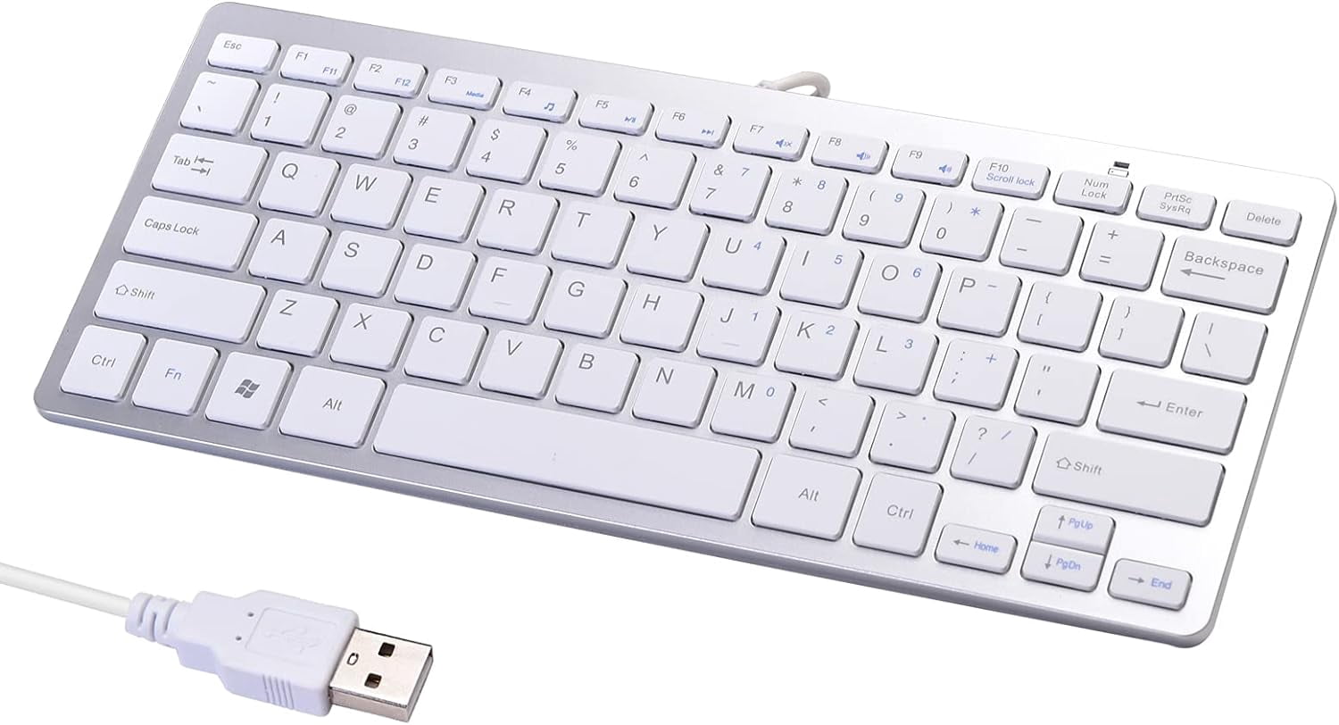 2021 Upgraded PC Computer Laptop Mini USB Wired Keyboard for Mac and ...