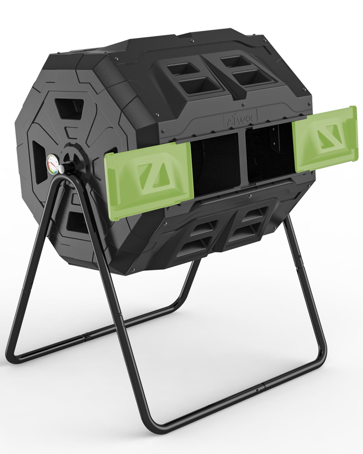 2021 Upgraded Tumbling Composter with Compost Thermometer - Dual ...