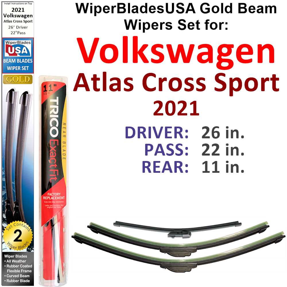 2021 Volkswagen Atlas Cross Sport Beam Wiper Blades Wipers WBUSA (Set ...