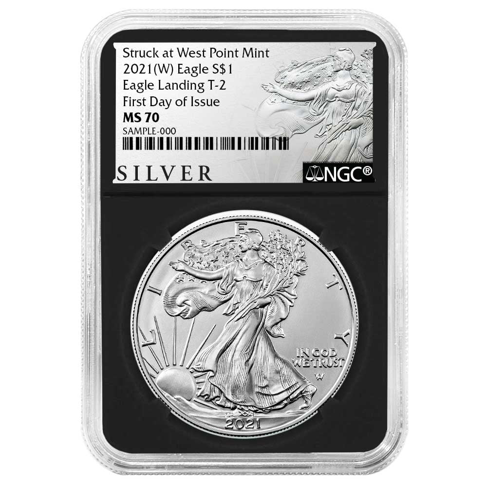 2021 (W) $1 Type 2 American Silver Eagle NGC MS70 FDI ALS Label Retro ...