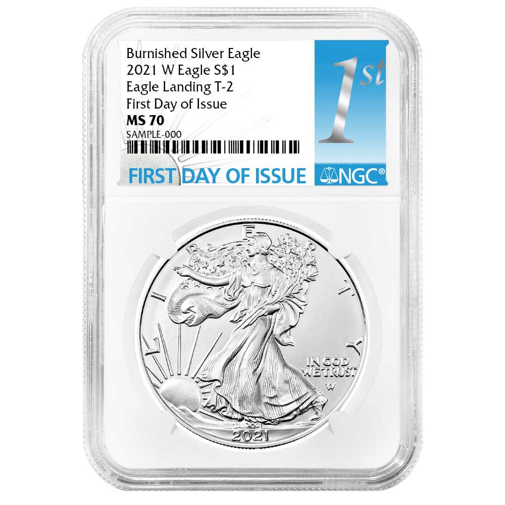 2021-W Burnished $1 Type 2 American Silver Eagle NGC MS70 FDI First Label - Walmart.com