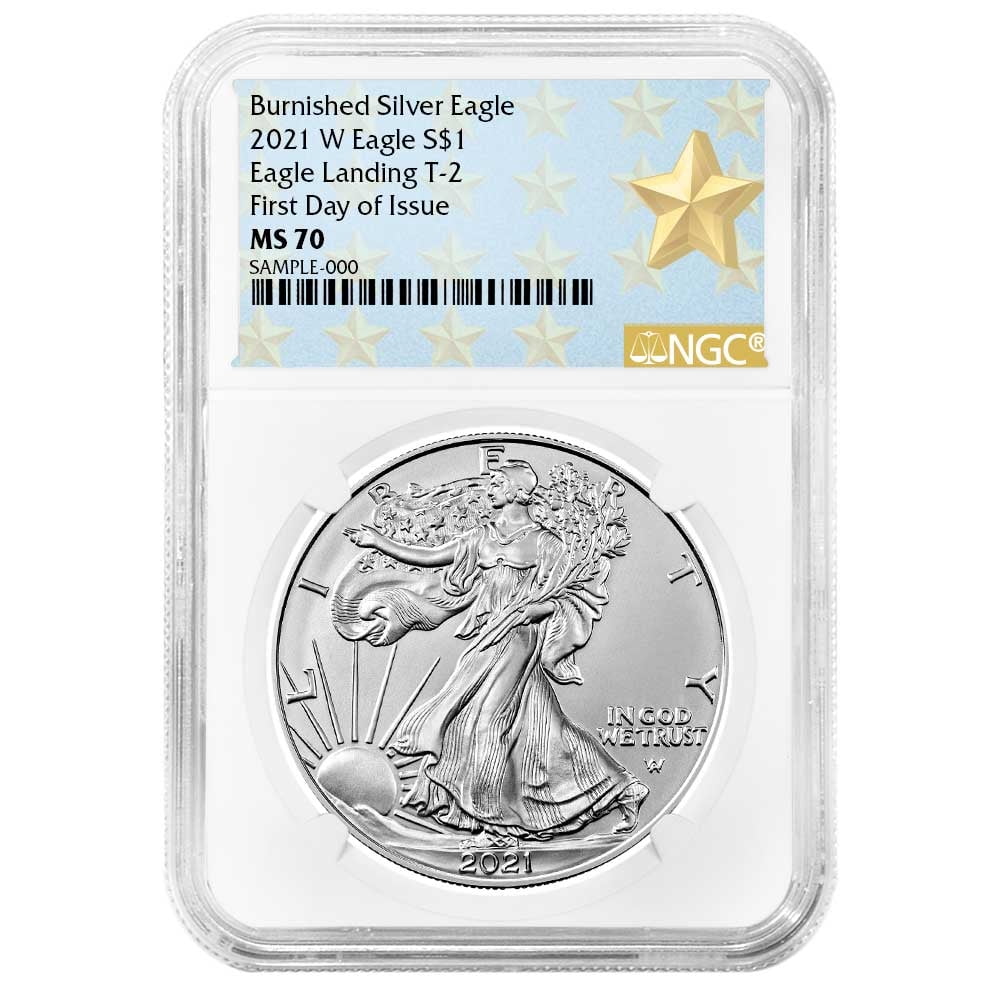 2021-W Burnished $1 Type 2 American Silver Eagle NGC MS70 FDI West Point Star Label - Walmart.com