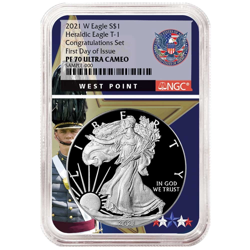 2021-W Proof $1 Type 1 American Silver Eagle Congratulations Set NGC ...