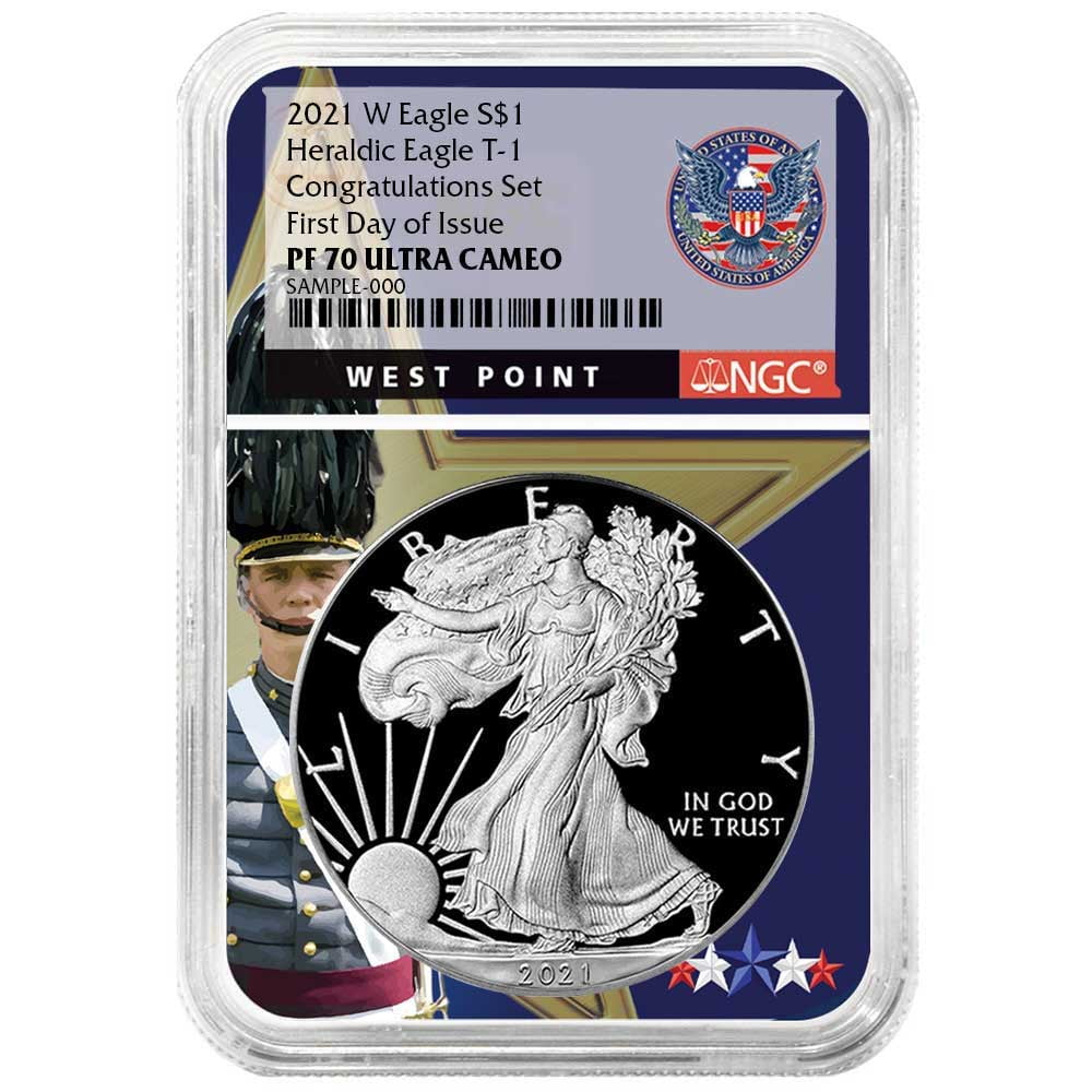 2021-W Proof $1 Type 1 American Silver Eagle Congratulations Set NGC ...