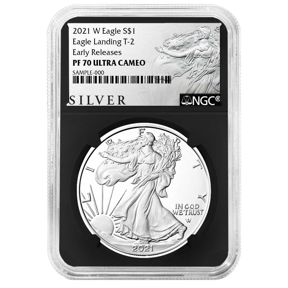 2021-W Proof $1 Type 2 American Silver Eagle NGC PF70UC ER ALS Label ...