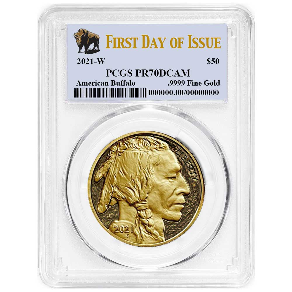 2021-W Proof $50 American Gold Buffalo PCGS PR70DCAM FDOI Buffalo Label - Walmart.com