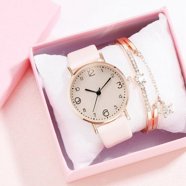 Folio Women's Watch Gift Set: Gold Tone Round Case, Gold Sunray Dial ...