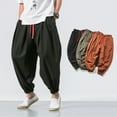 2021 Summer New Chinese Style Cotton Linen Men‘s Casual Harem Pants