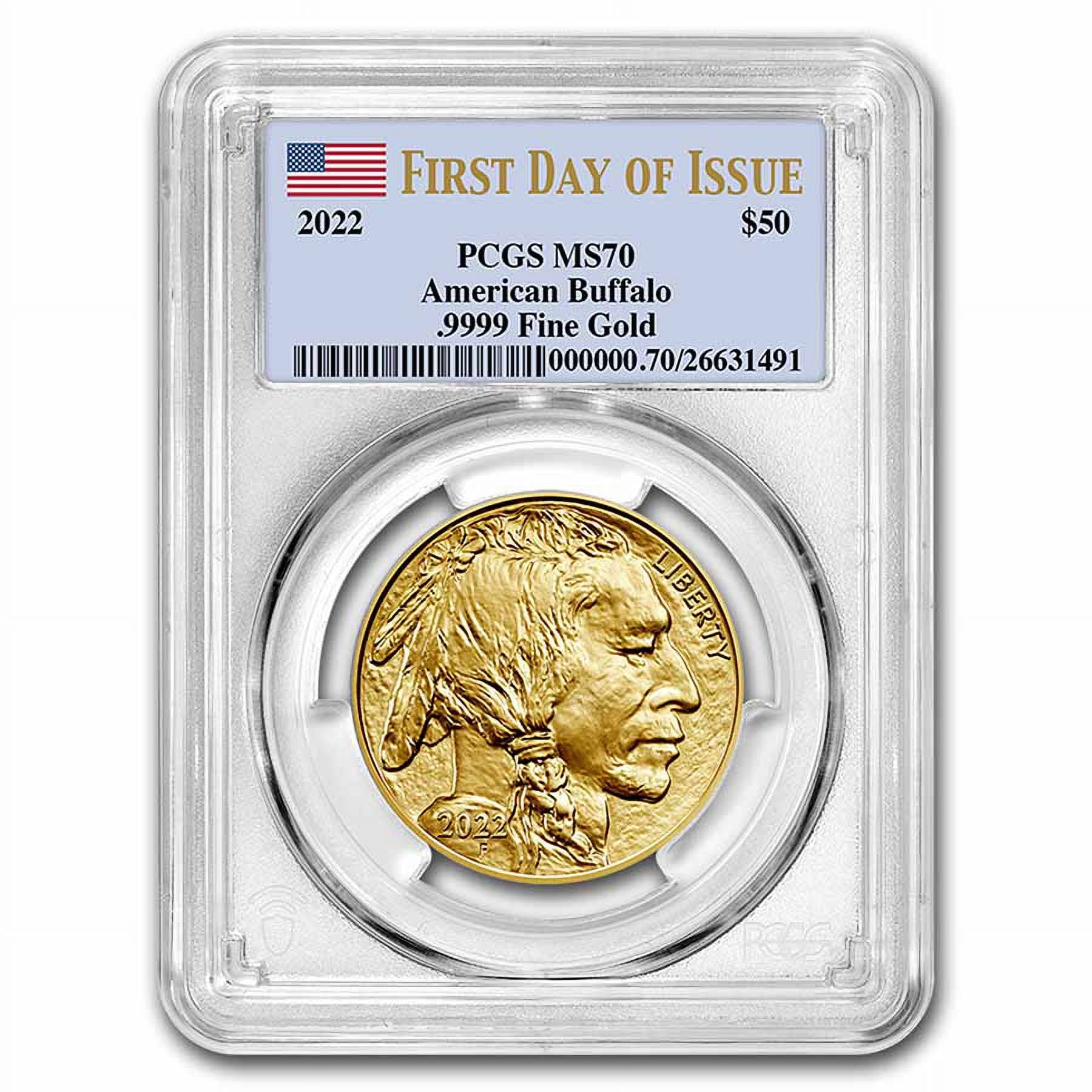2022 1 oz Gold Buffalo MS-70 PCGS (First Day of Issue) - Walmart.com