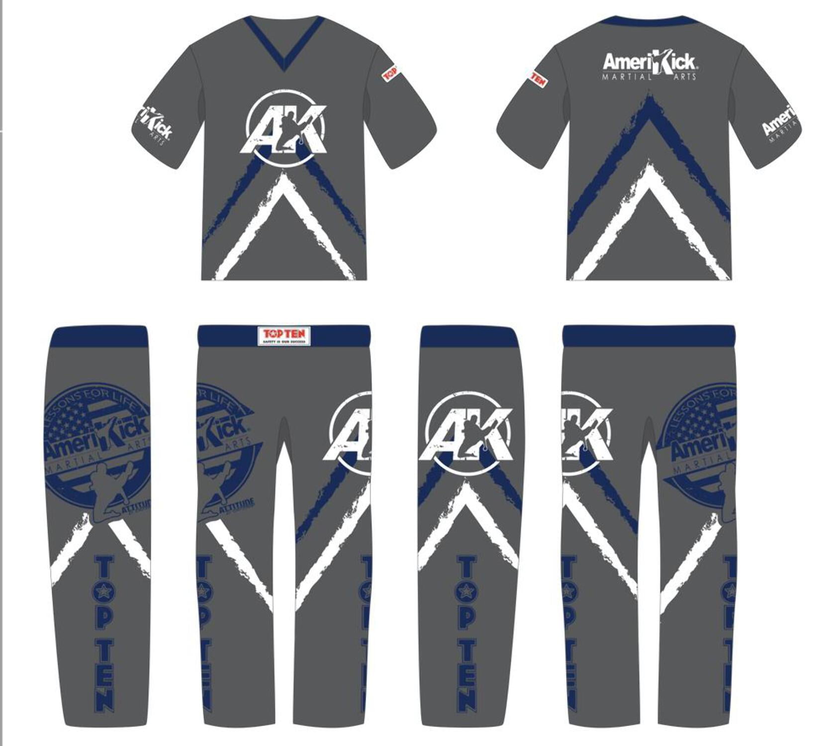 2022 Amerikick Top Ten uniform - Grey/Blue/White, 1616-AME - Walmart.com