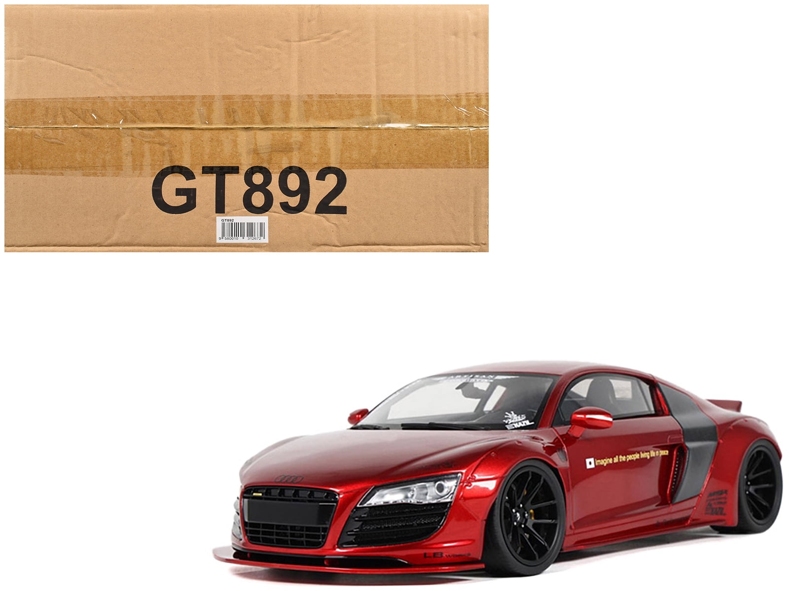 2022 Audi R8 "LB Works" Red Metallic 1/18 Model Car by GT Spirit ...