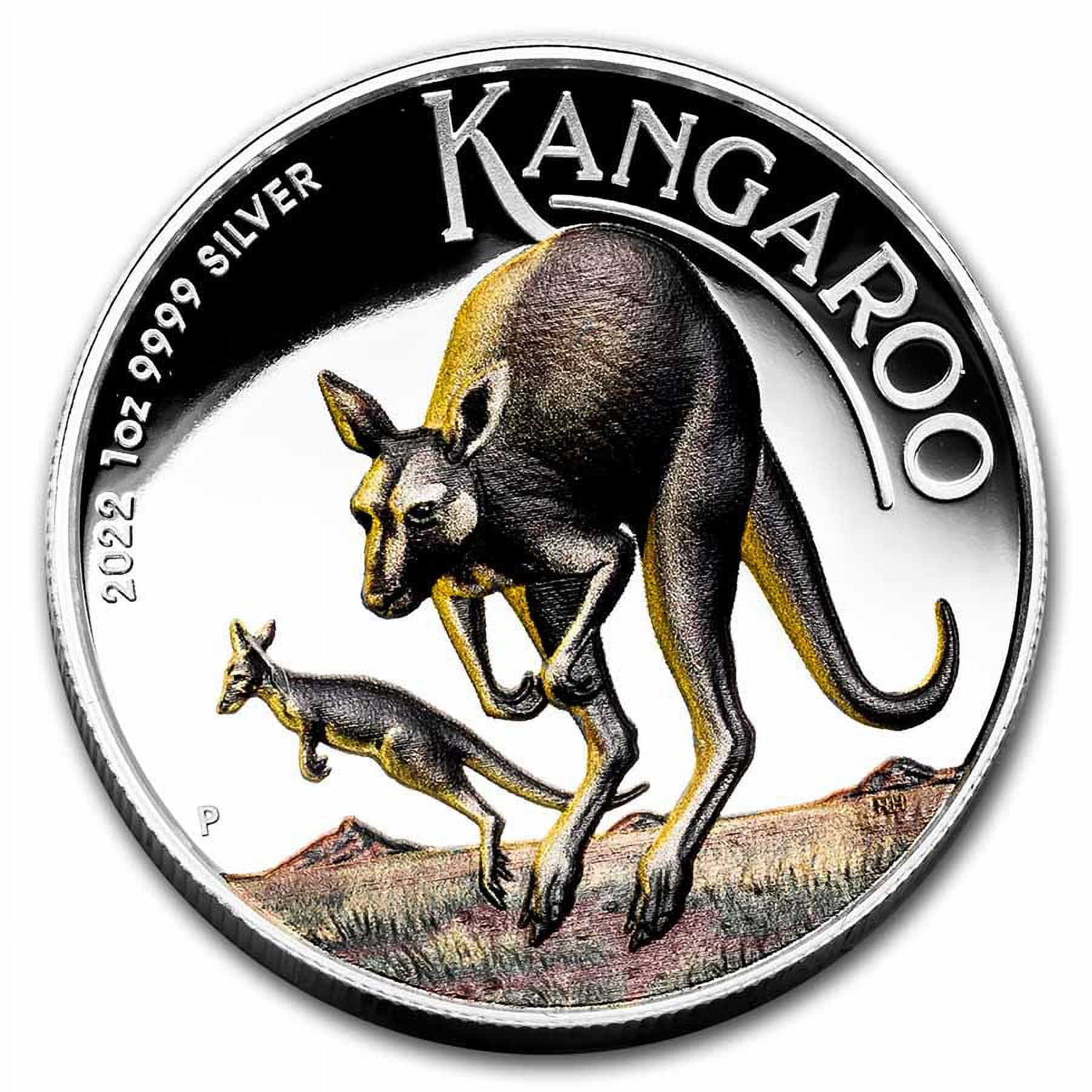 2022 Australia 1 oz Silver Kangaroo Colorized Proof (High Relief ...