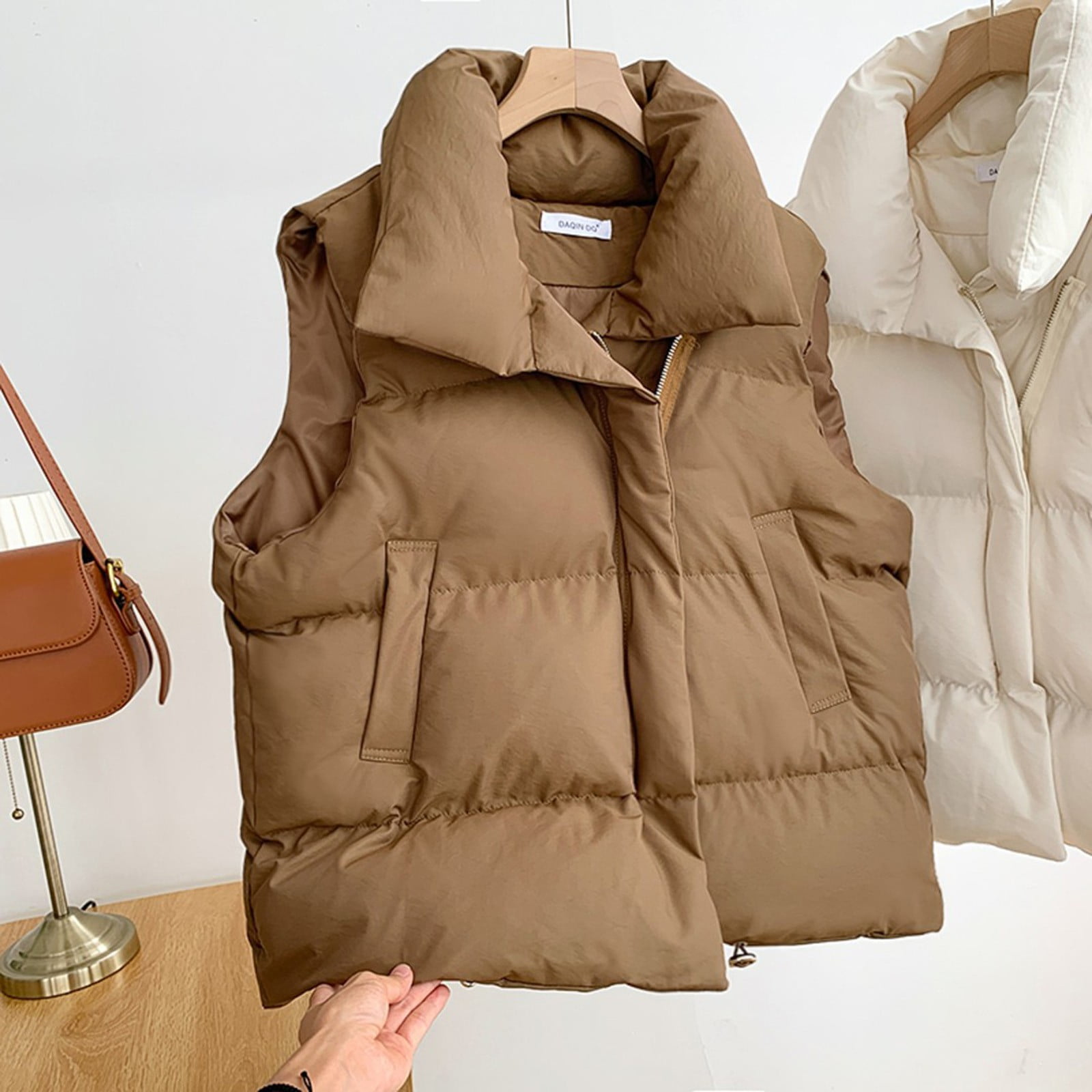 2022 Autumn Winter Ladies Oversized Solid Puff Padded Vest for Women ...