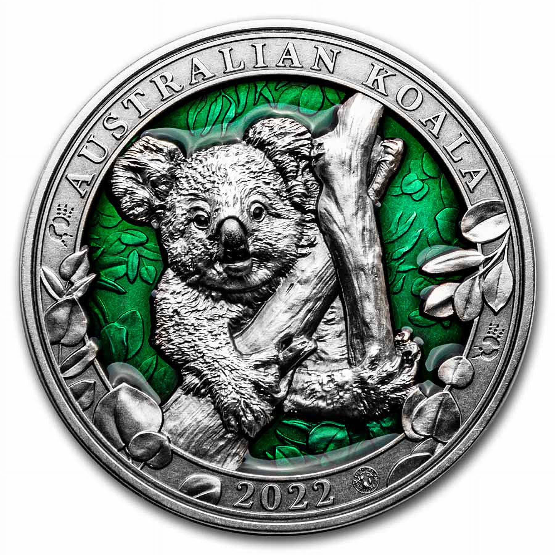 2022 Barbados 3 oz Silver Colors of Wildlife: Australian Koala ...