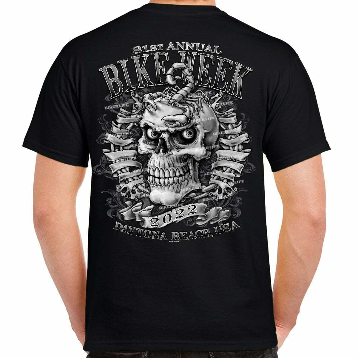 2022 Bike Week Daytona Beach Scorpion Bone Head T-Shirt - Walmart.com