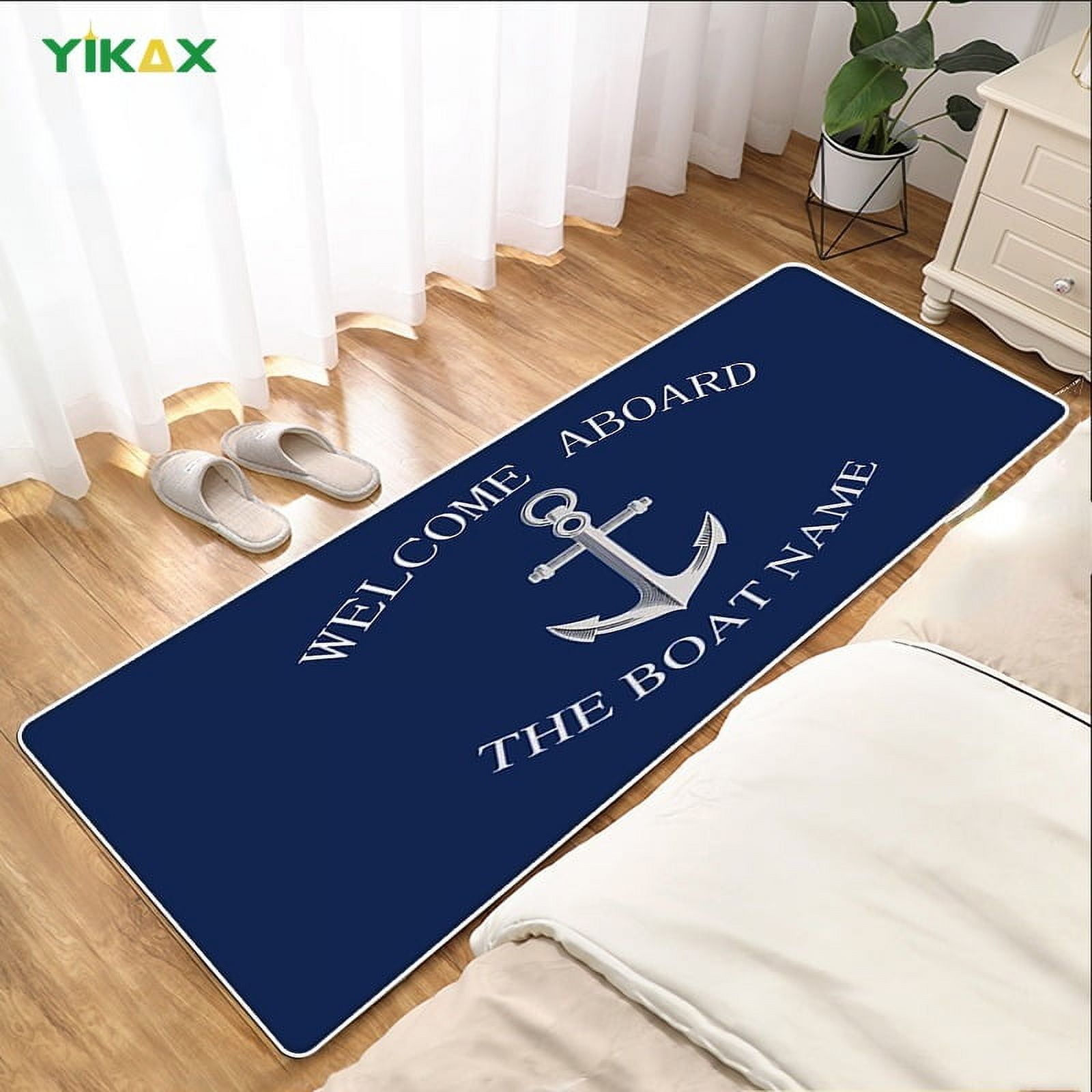 2022 Blue Navy Nautical Anchor Boat Doormat Home Kitchen Flannel ...