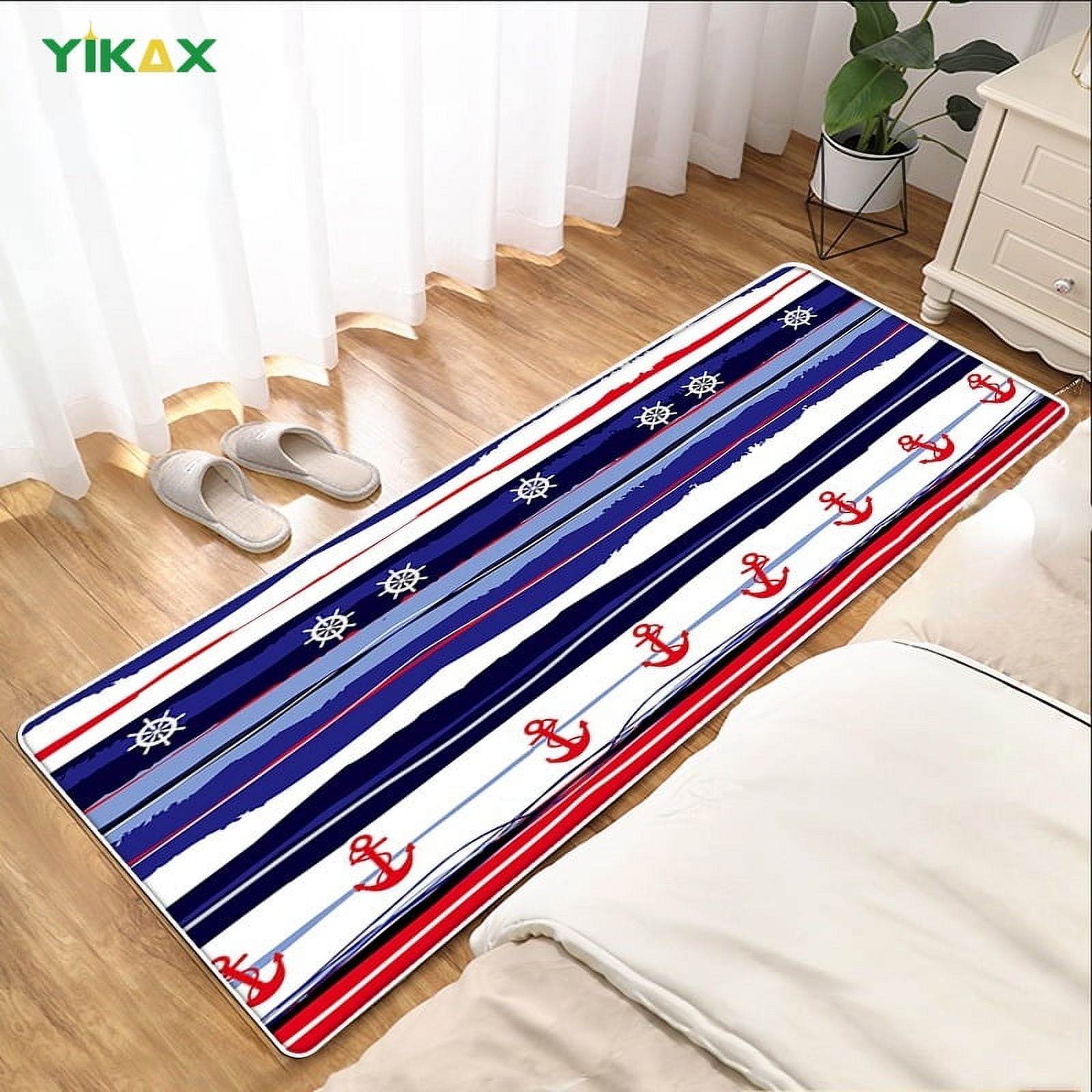 2022 Blue Navy Nautical Anchor Boat Doormat Home Kitchen Flannel ...