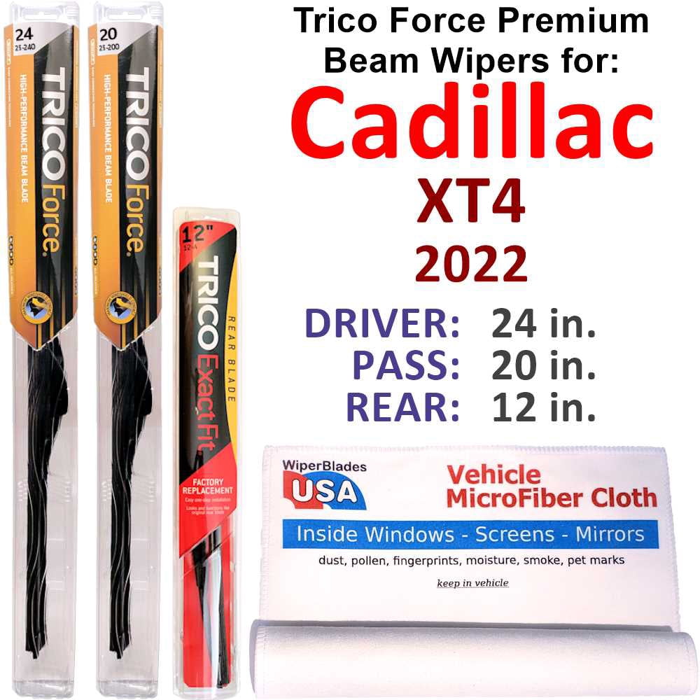 2022 Cadillac XT4 Performance Beam Wipers (Set of 3) w/Rear Wiper ...
