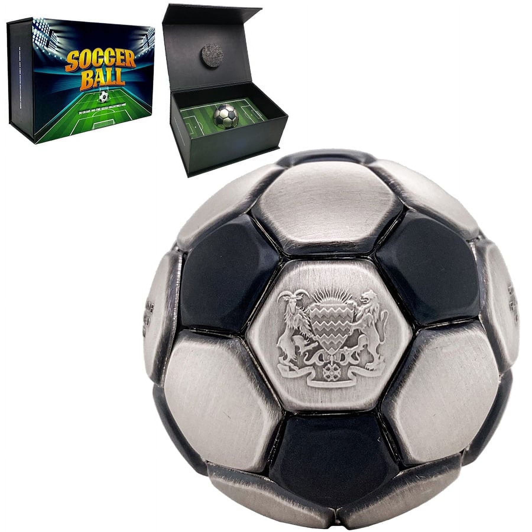 2022 Chad 30 Gram Silver Soccer Ball Spherical Antiqued Coin .999 Fine ...