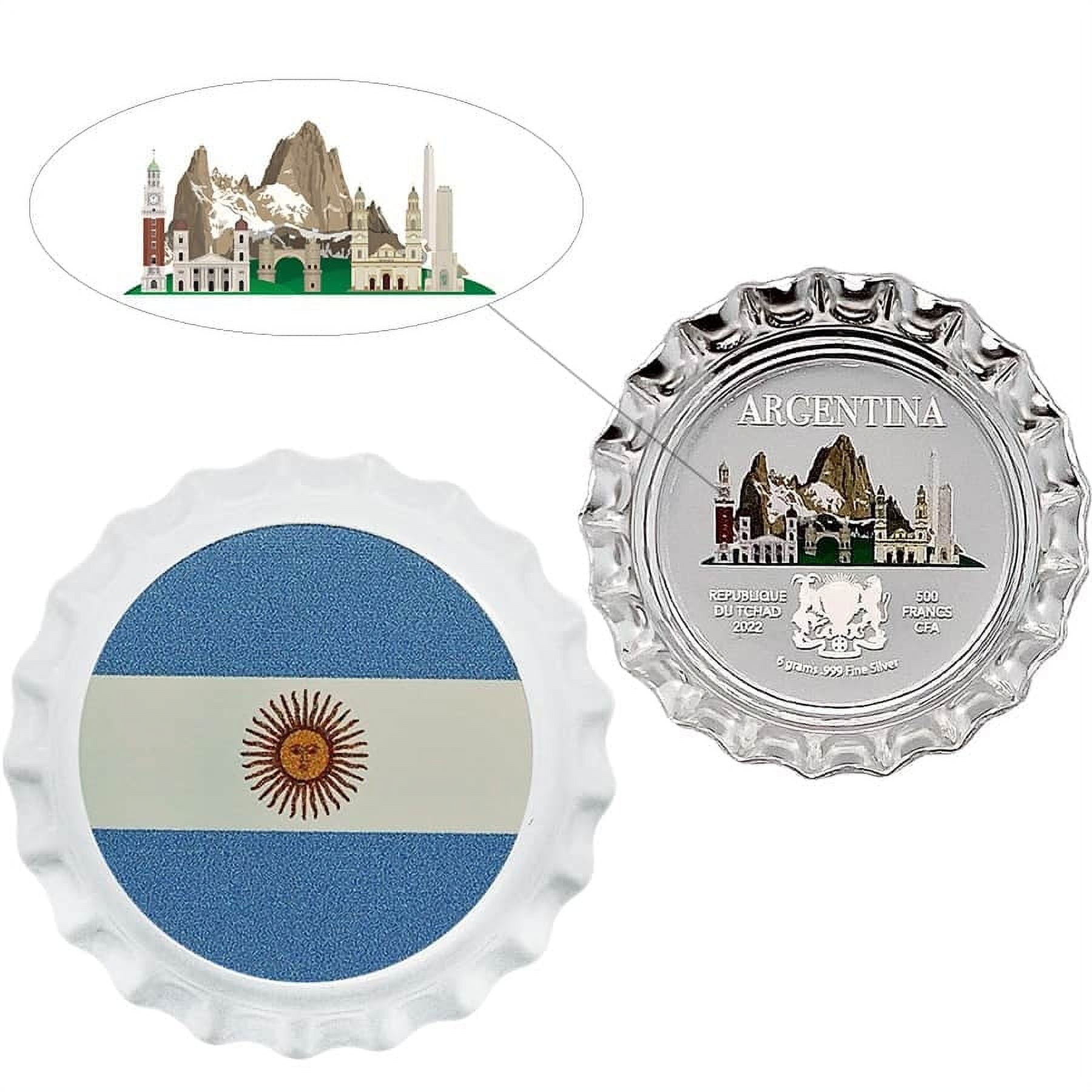 2022 Chad 6 Gram World Landmarks - Argentina Bottle Cap Proof Silver ...