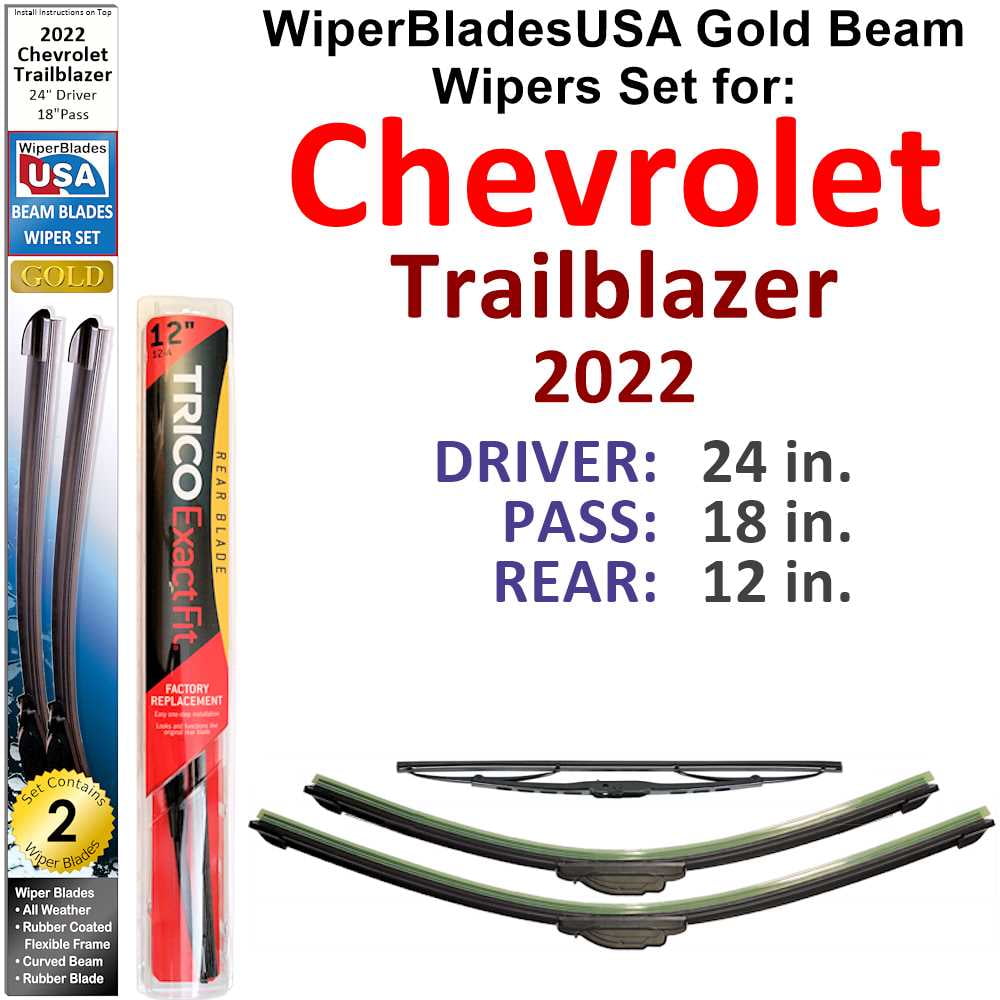 2022 Chevrolet Trailblazer Beam Wiper Blades Wipers WBUSA (Set of 3) w ...