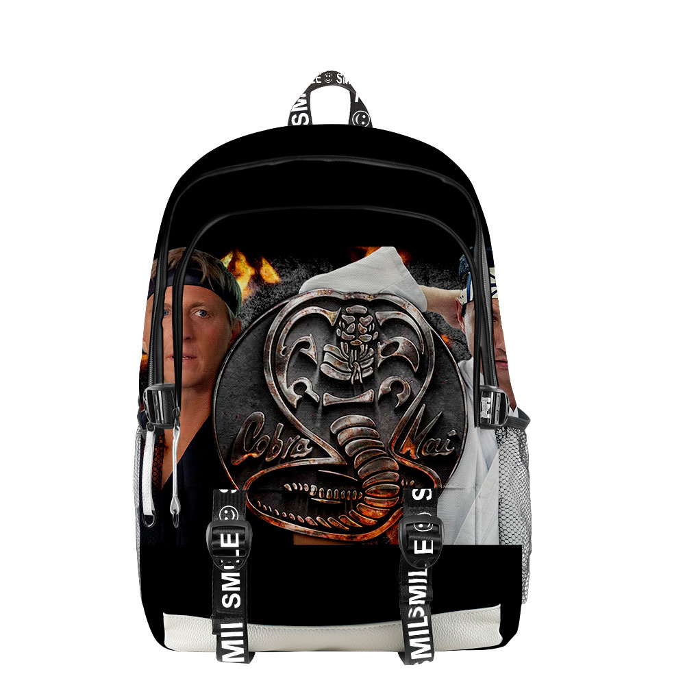 2022 Cobra Kai Backpack Tv Series Zipper Pack Harajuku Schoolbag Unisex ...
