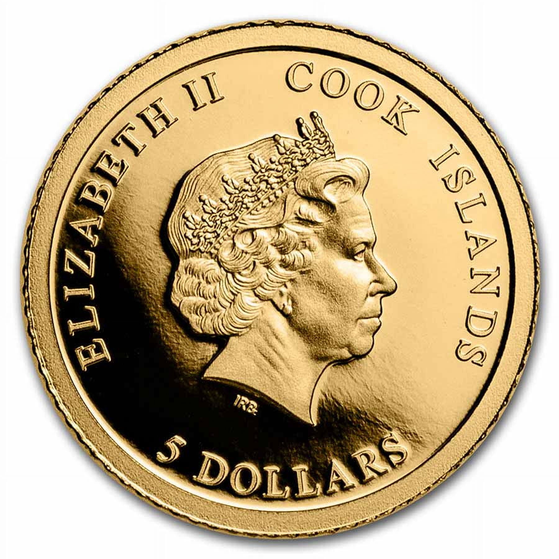 2022 Cook Islands Gold Coin, 1/2 gram, In Memoriam Queen Elizabeth II ...
