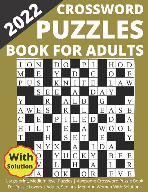 2022 Crossword Puzzles Book For Adults Large-Print, Medium Level ...
