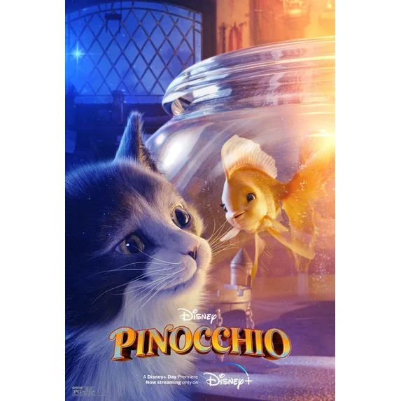 2022 Disney Pinocchio Movie Poster Tom Hanks Jiminy Cricket Geppetto ...