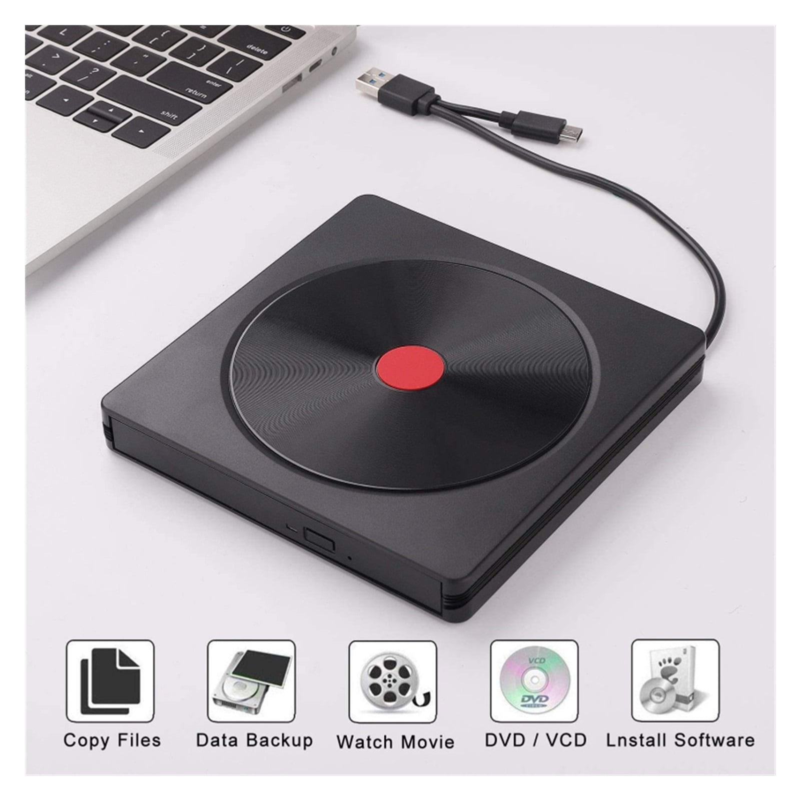 2022 External DVD Drive USB 3.0 Portable CD/DVD+/-RW Drive/DVD Player ...