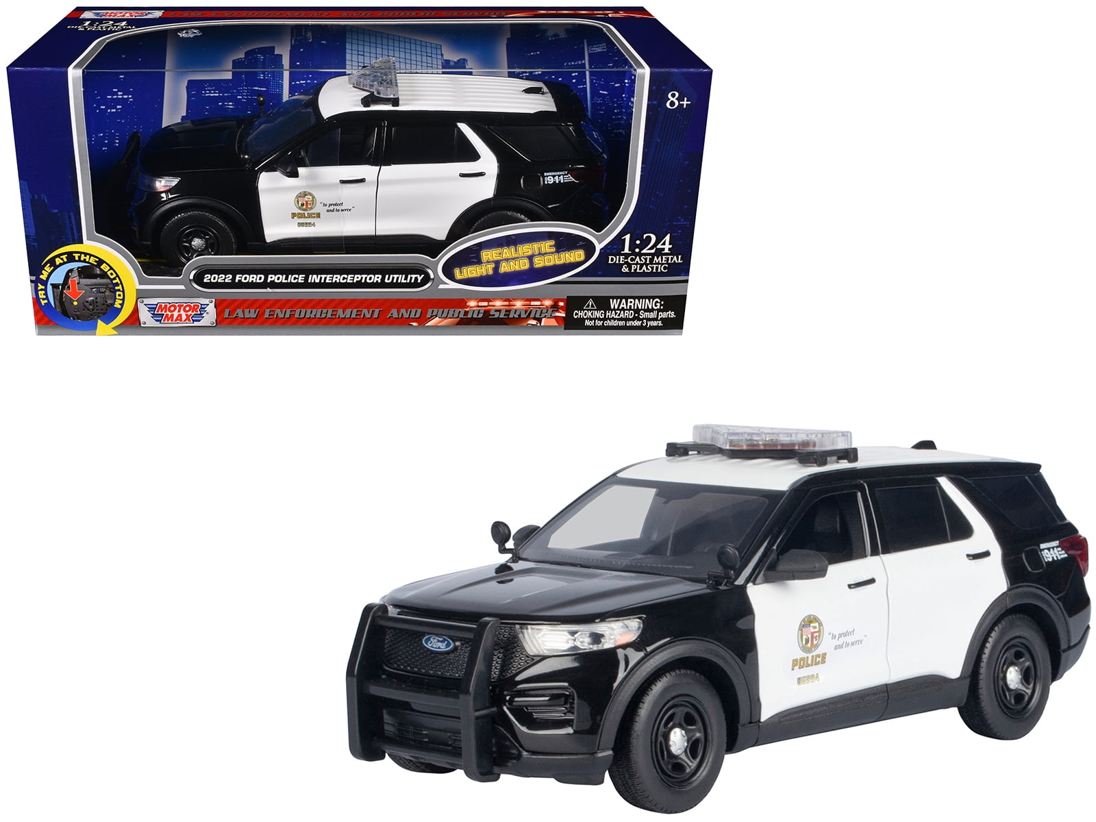 2022 Ford Police Interceptor Utility Black and White "LAPD" w/Light Bar ...