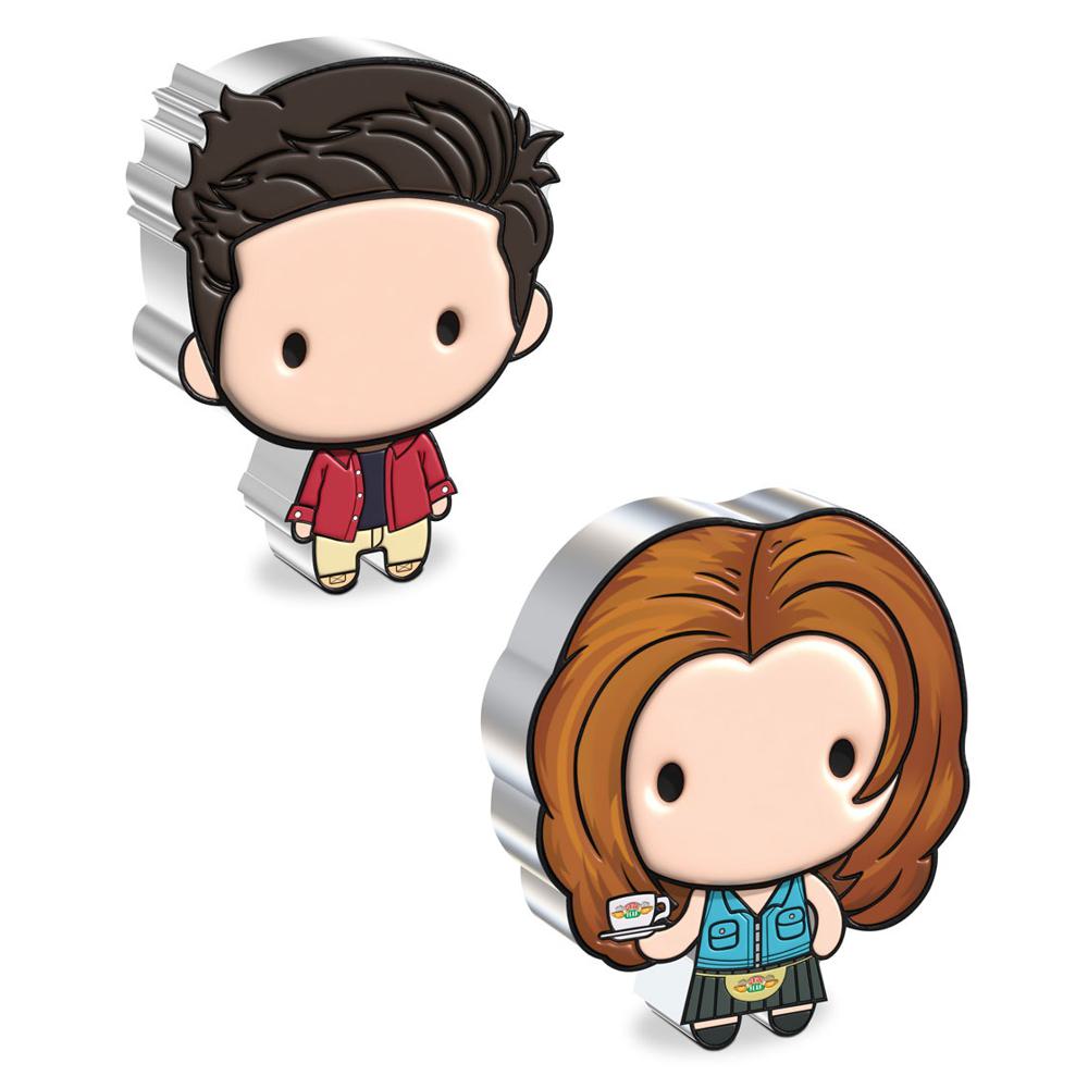 2022 Friends Ross Geller and Rachel Green Chibi 1 oz Silver 2pc Set By ...