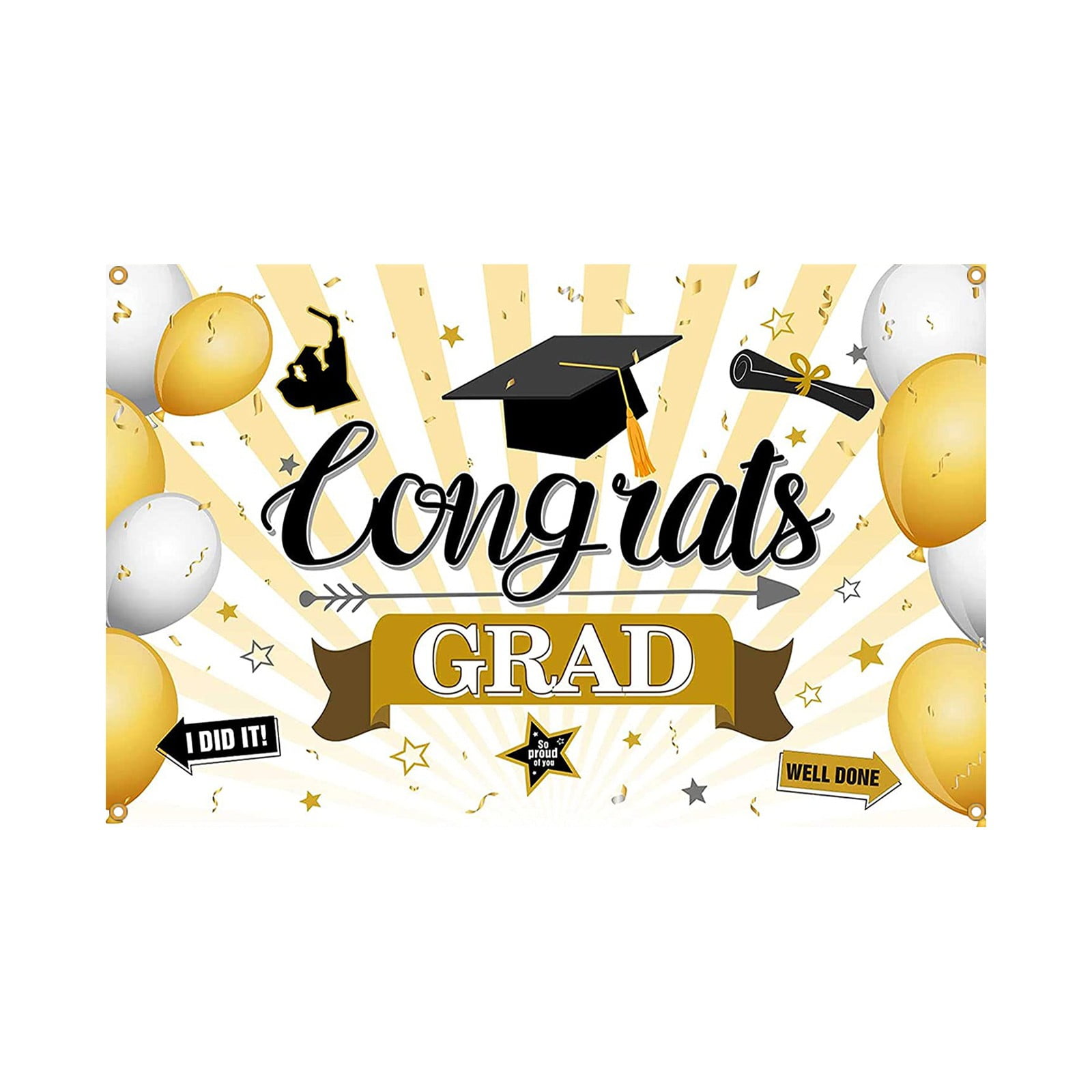 2022 Graduation Background Banner 70X 39.5 Inch Green Graduation Banner ...