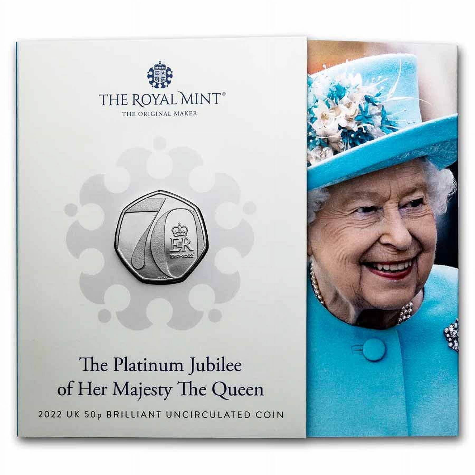 2022 Great Britain 50p The Platinum Jubilee of The Queen BU - Walmart.com