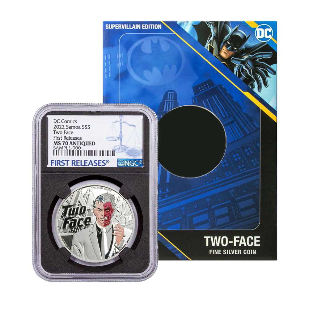2022 High Relief Proof-Like $5 DC Comics Two-Face 1 oz Silver Coin NGC ...